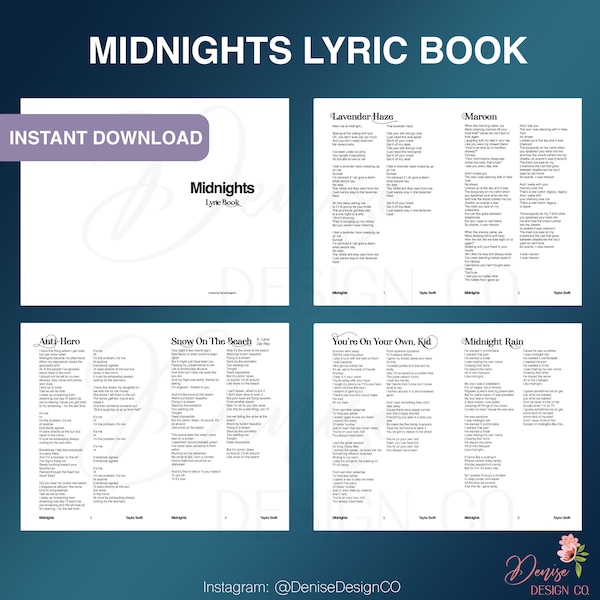 Taylorswift Lyrics Book - Etsy