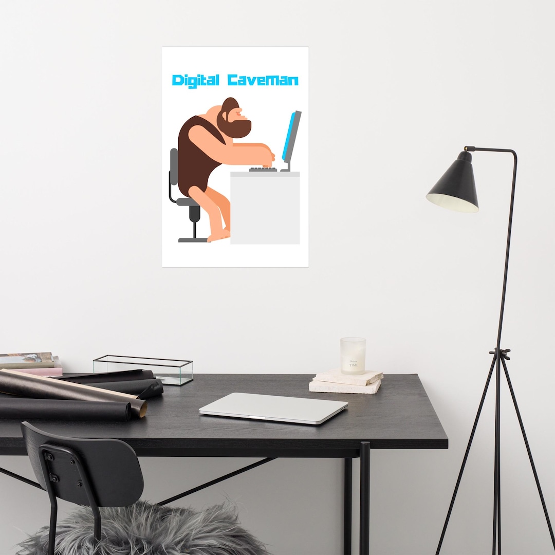 Digital Caveman Poster - Etsy