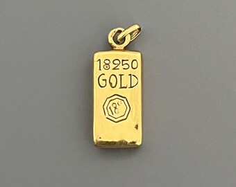 Solid Gold Ingot Pendant - Etsy