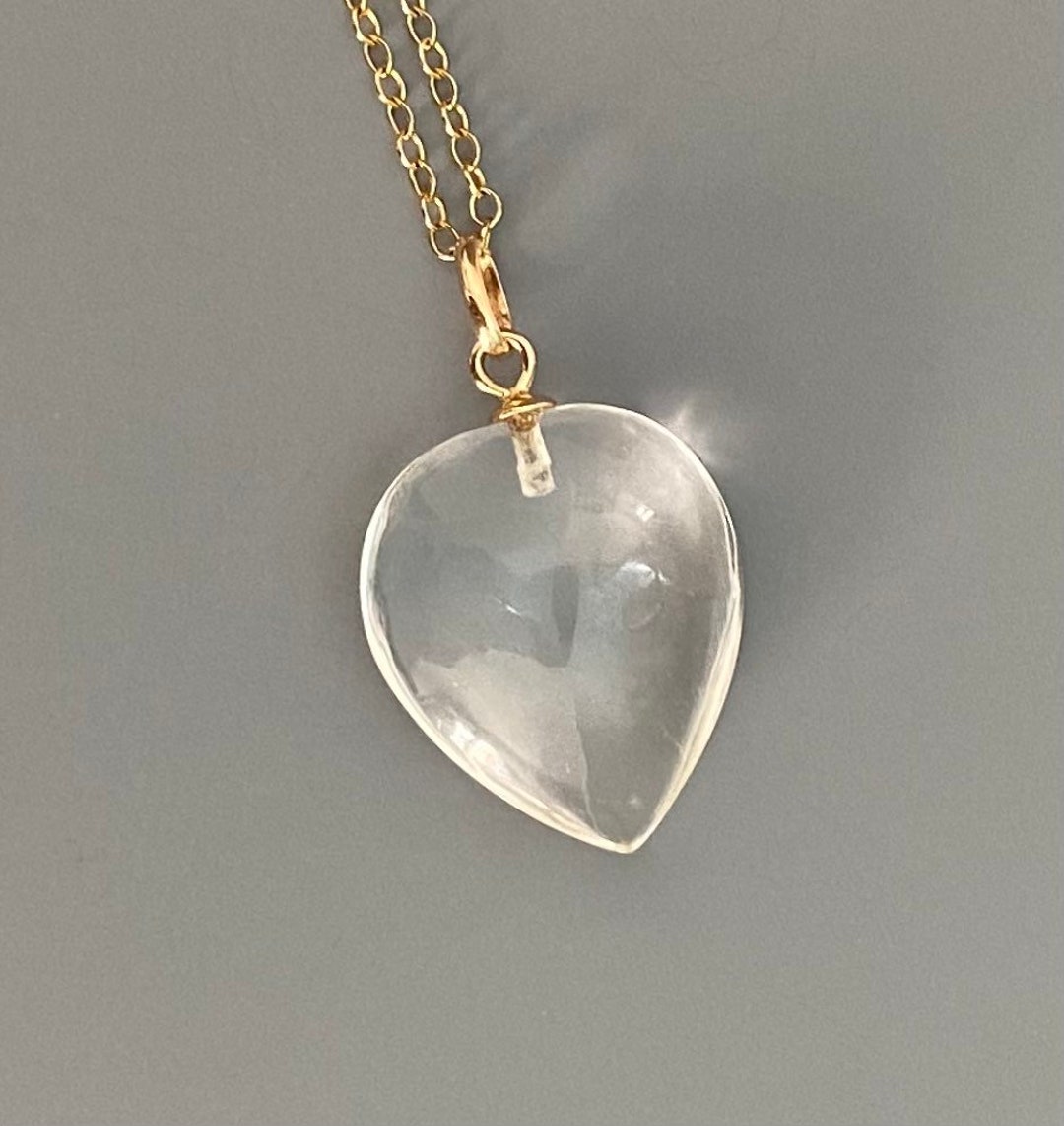 Vintage Lucite Heart Pendant With New 14k Gold Bale - Etsy