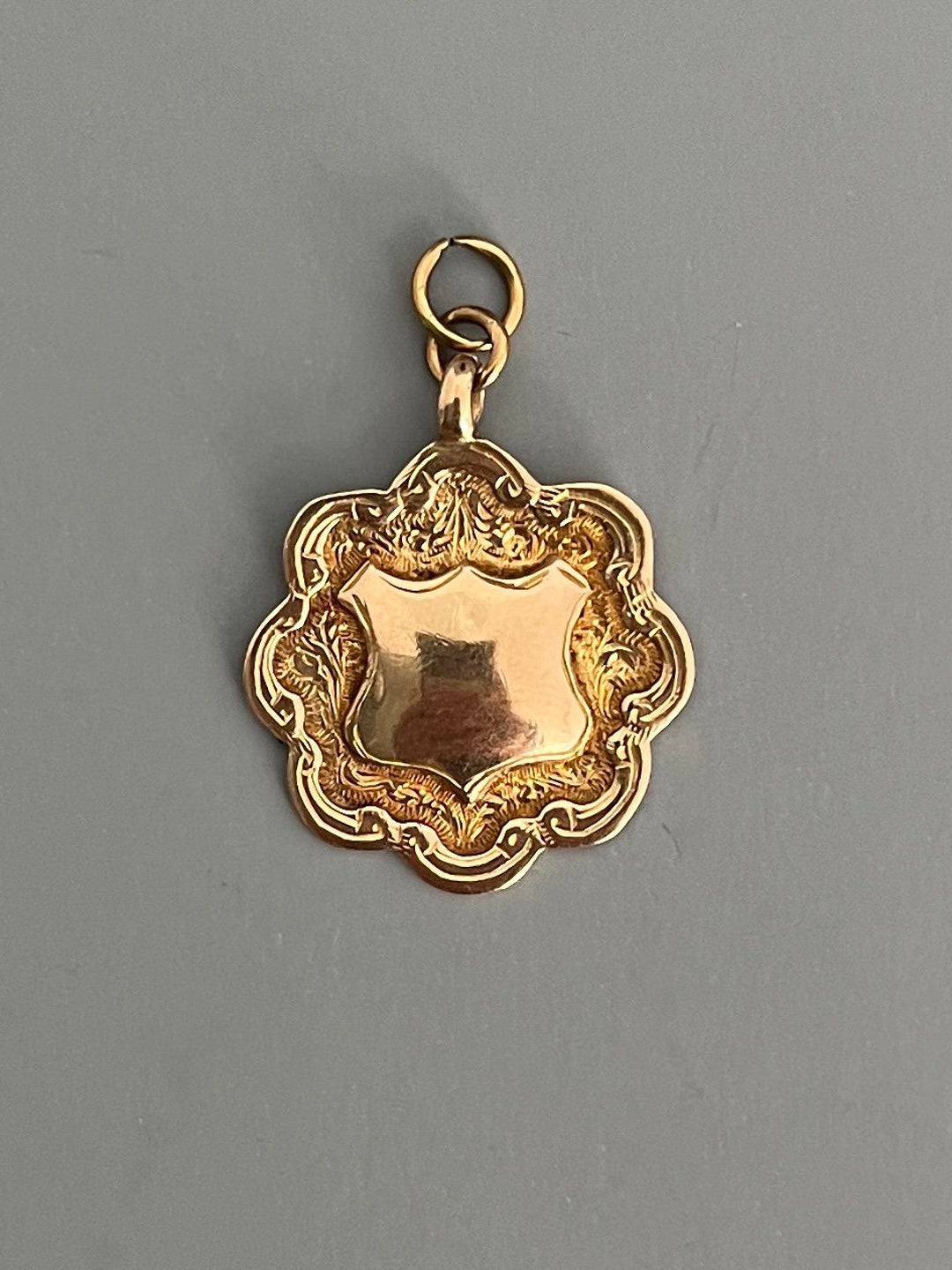Art Deco 9ct Rose Gold Medallion Blank Shield Cartouche - Etsy