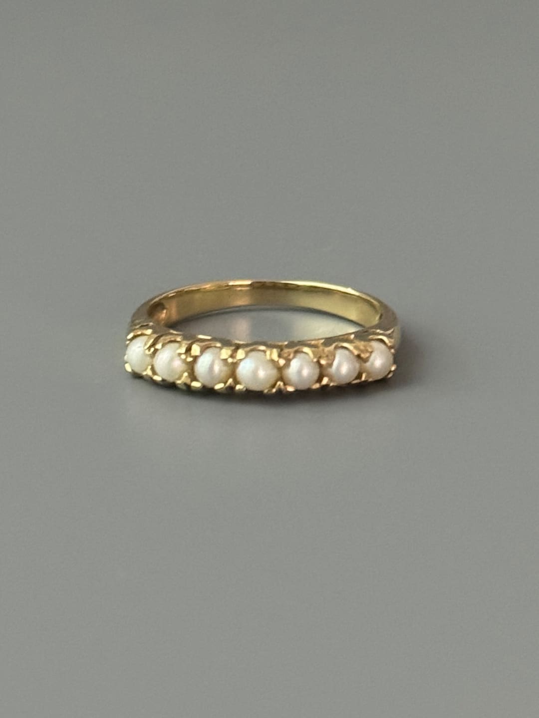 Mid Century Gold Pearl Stacking Ring 10K - Etsy