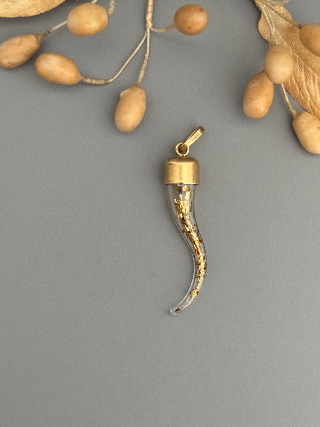 Vintage 14K Gold Flake Shaker Cornicello - Etsy