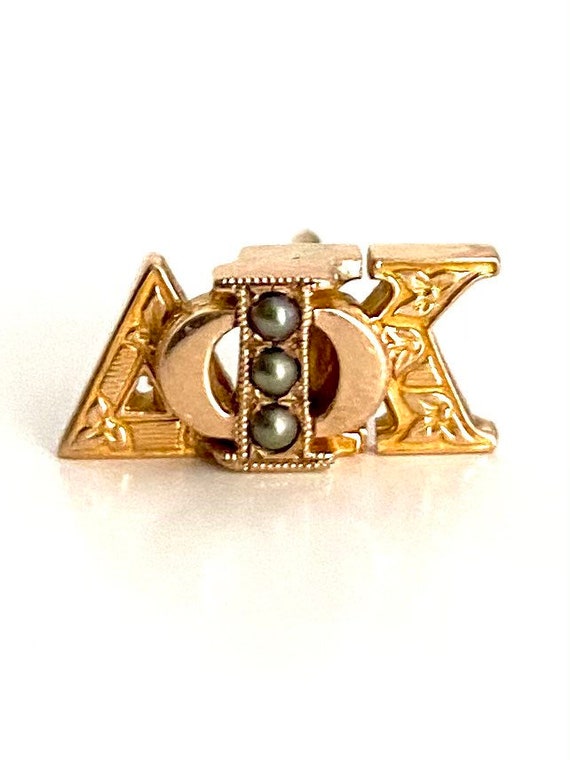 Vintage Delta Kappa Phi Fraternal Pin 10k Gold and Se… - Gem
