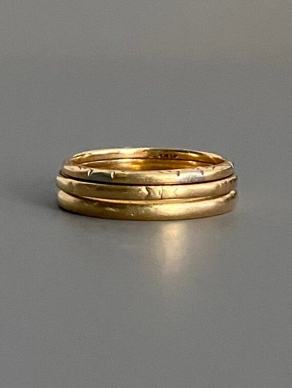 Vintage 14k Gold Stackable Wedding Band Rings Choice | Etsy