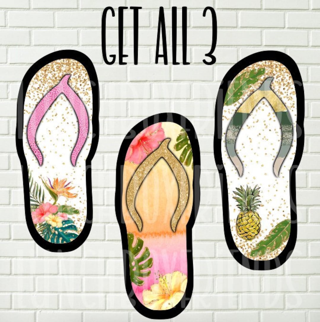 Flip Flops Set Bundle , Instant Download, Bundle Clipart, Summer ...