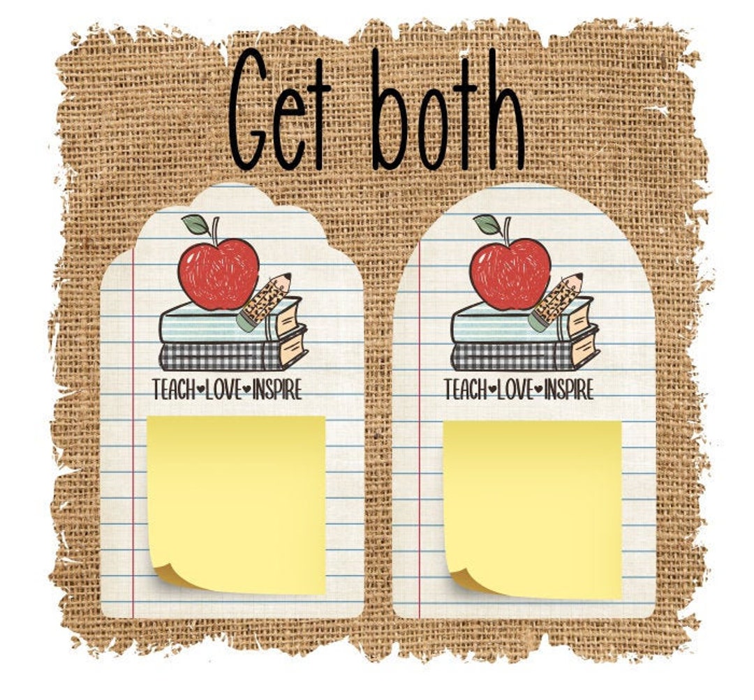 Teacher Sticky Note Holder Bundle , Instant Download , Teacher Clipart ...
