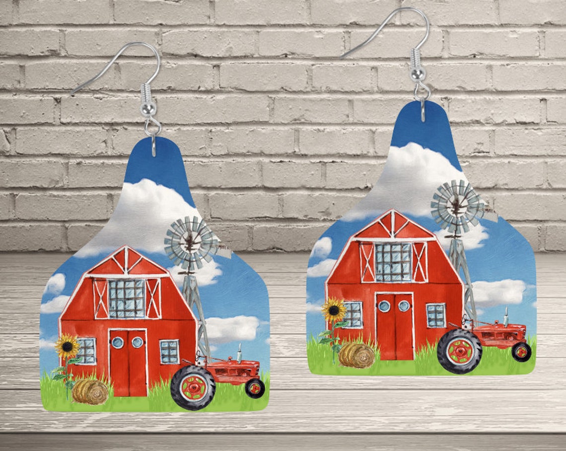 Red Barn Cattle Tag Digital Design , Instant Download, Farm Barn ...