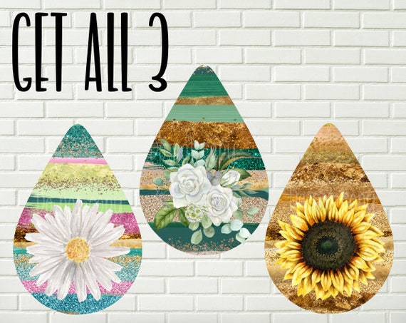 Floral Tear Drop Bundle Instant Download Floral Clipart - Etsy