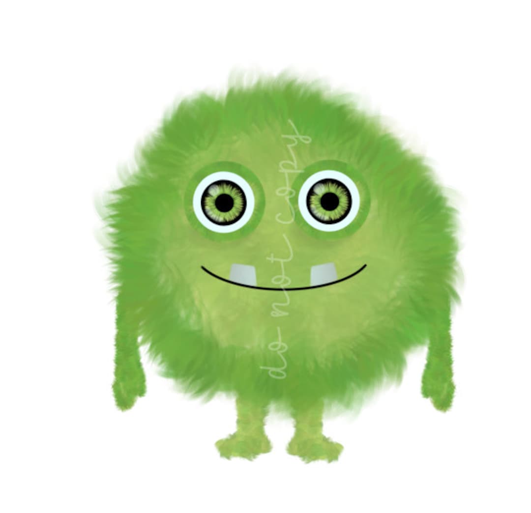 Hand Drawn Green Moster Digital ,instant Download, Moster Clipart ...