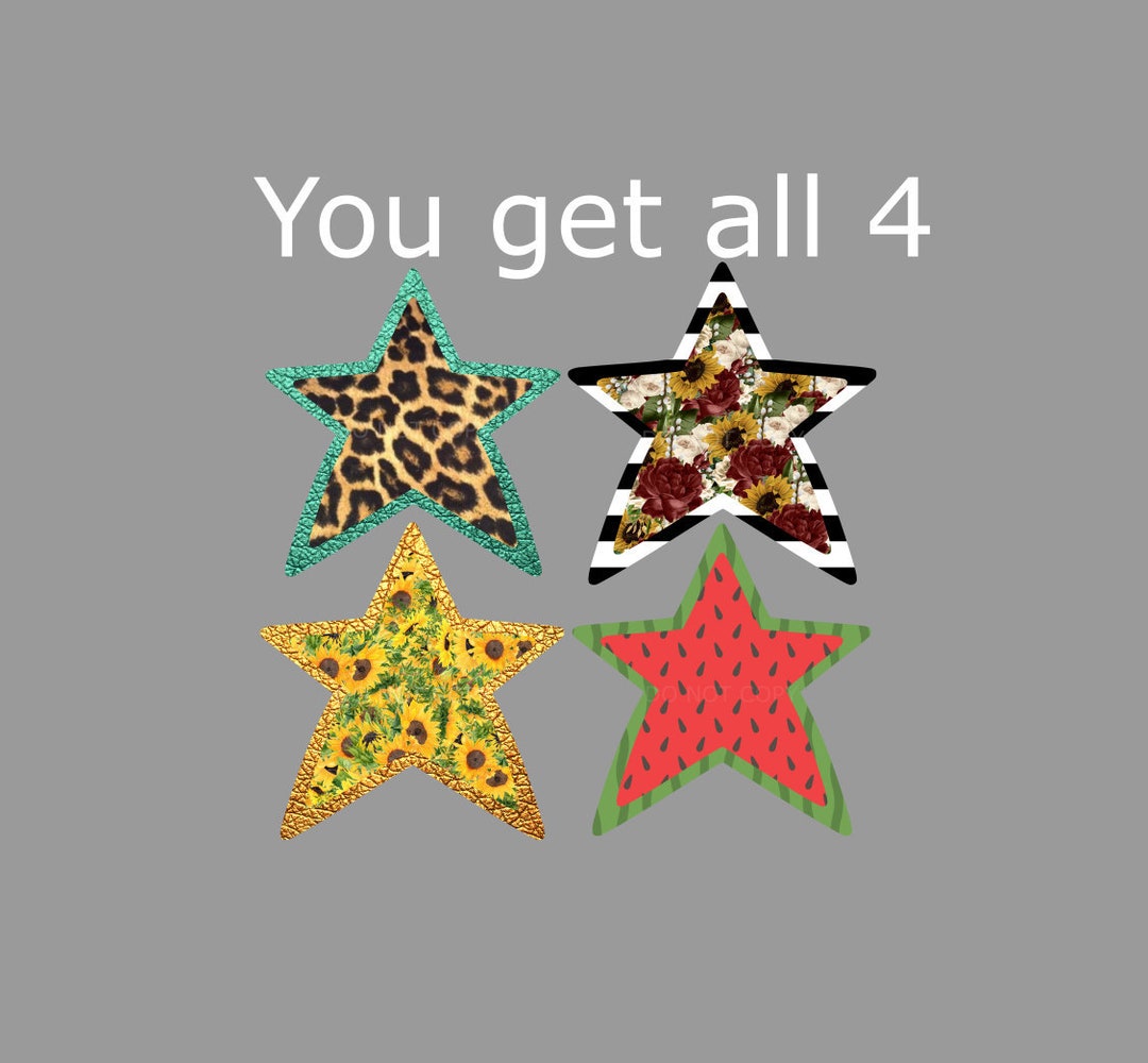 Star Bundle Png , Instant Download, Clipart, Star Sublimation, Star ...