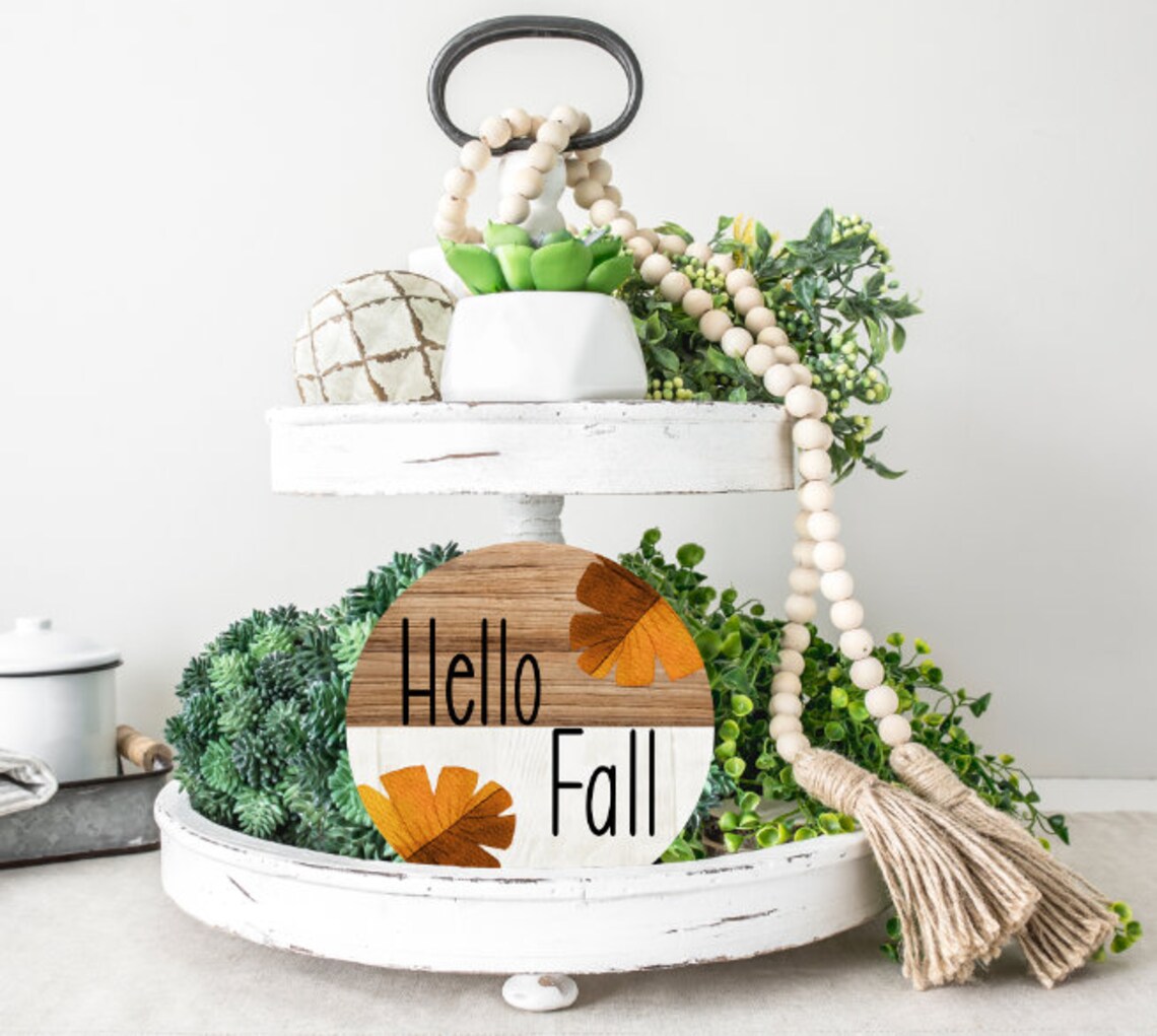 Hello Fall Round Digital Instant Download Fall Sublimation | Etsy