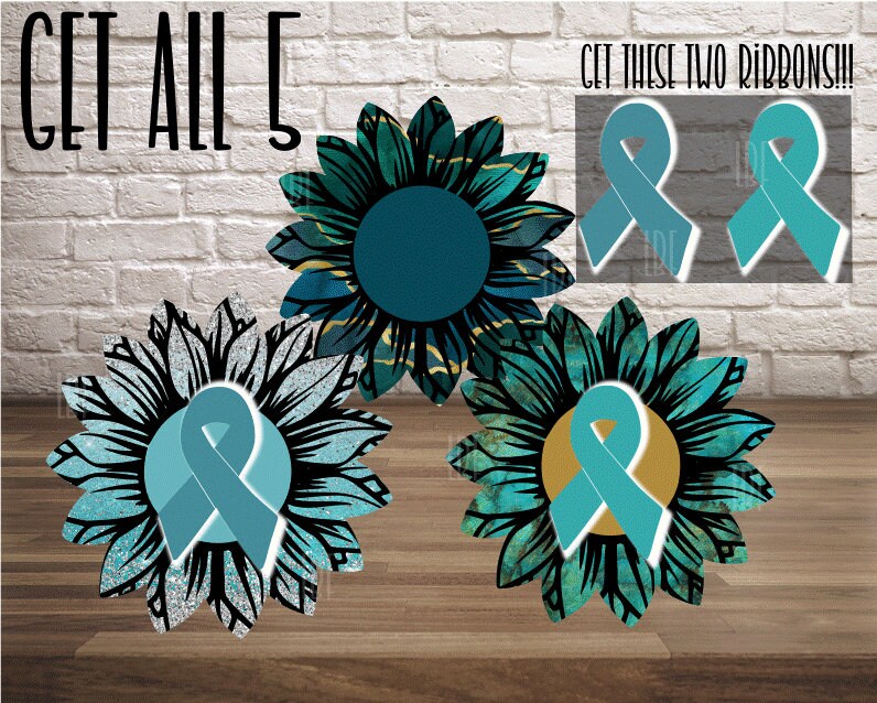 Teal Sunflower Bundle Pnginstant Download sunflower Clipart - Etsy
