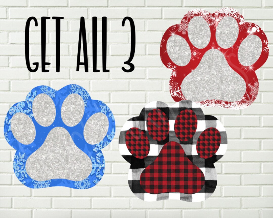 Winter Paw Bundle Print Png, Png,instant Download, Clipart, Christmas ...