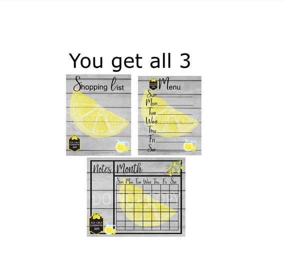 Lemon Calendar Bundle Png Instant Download Sublimation | Etsy