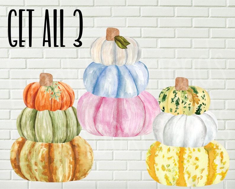Stacked Pumpkin Bundle Digital Instant Download Fall - Etsy