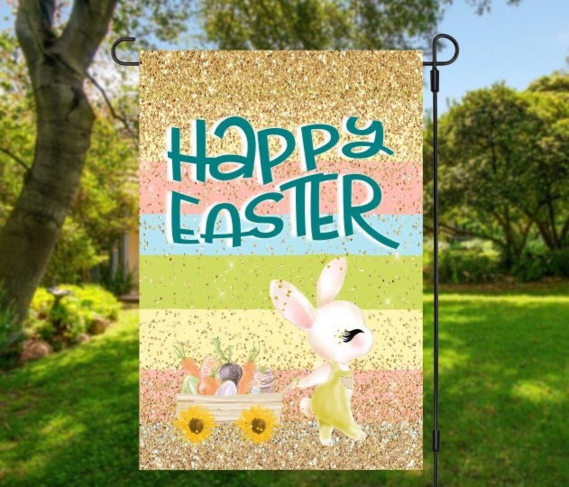 Easter Bunny Garden Flag Digital Instant Download Easter - Etsy