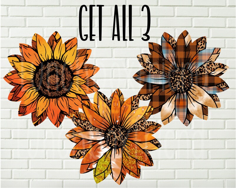 Fall Sunflowers Bundle Png Instant Download Clipart Fall - Etsy