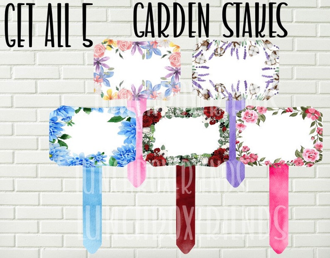 Flower Garden Stake , Instant Download, Garden Clipart, Garden Png ...