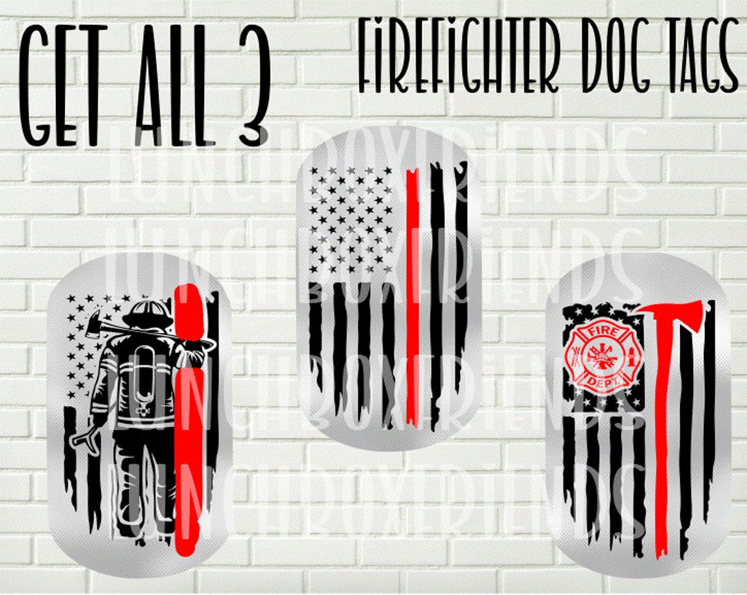 Firefighters Dog Tag Bundle,instant Download, Bundle Clipart, Bundle ...