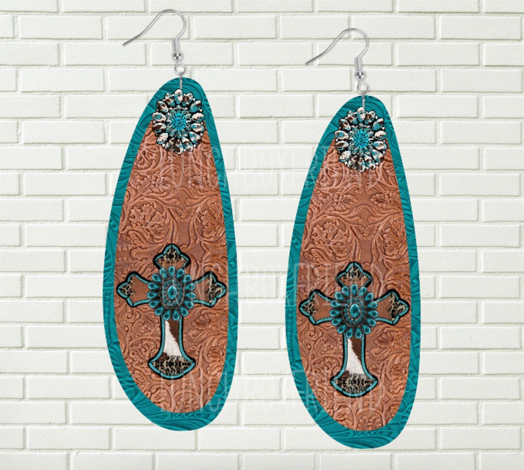 Boho Cross Earrings Digital , Instant Download, Sublimation, Cross ...