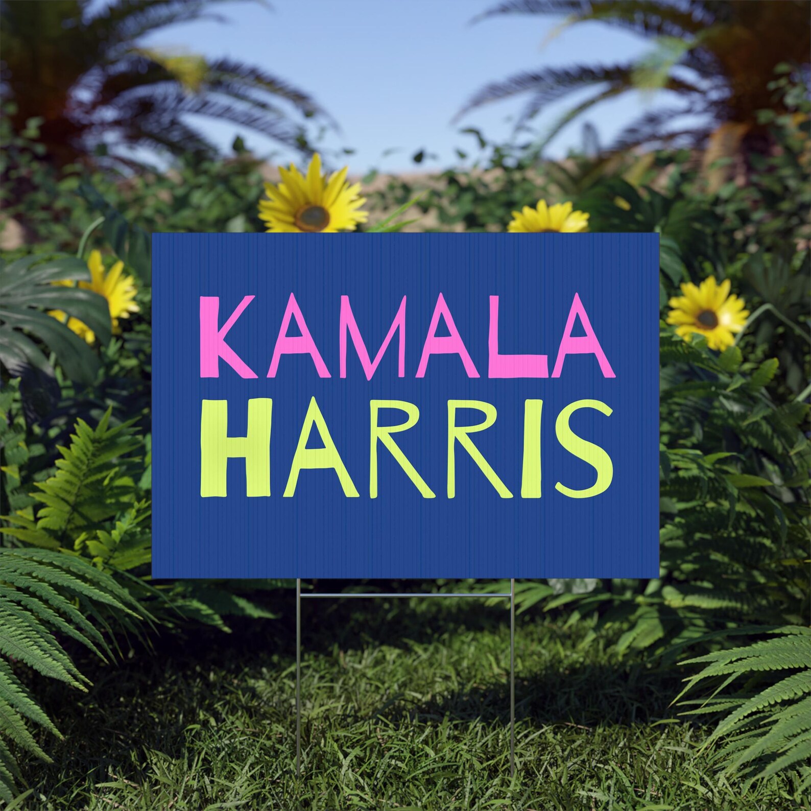 Kamala Harris Lawn Sign, Elegant Yard Sign, Pink, Green, Blue - Etsy
