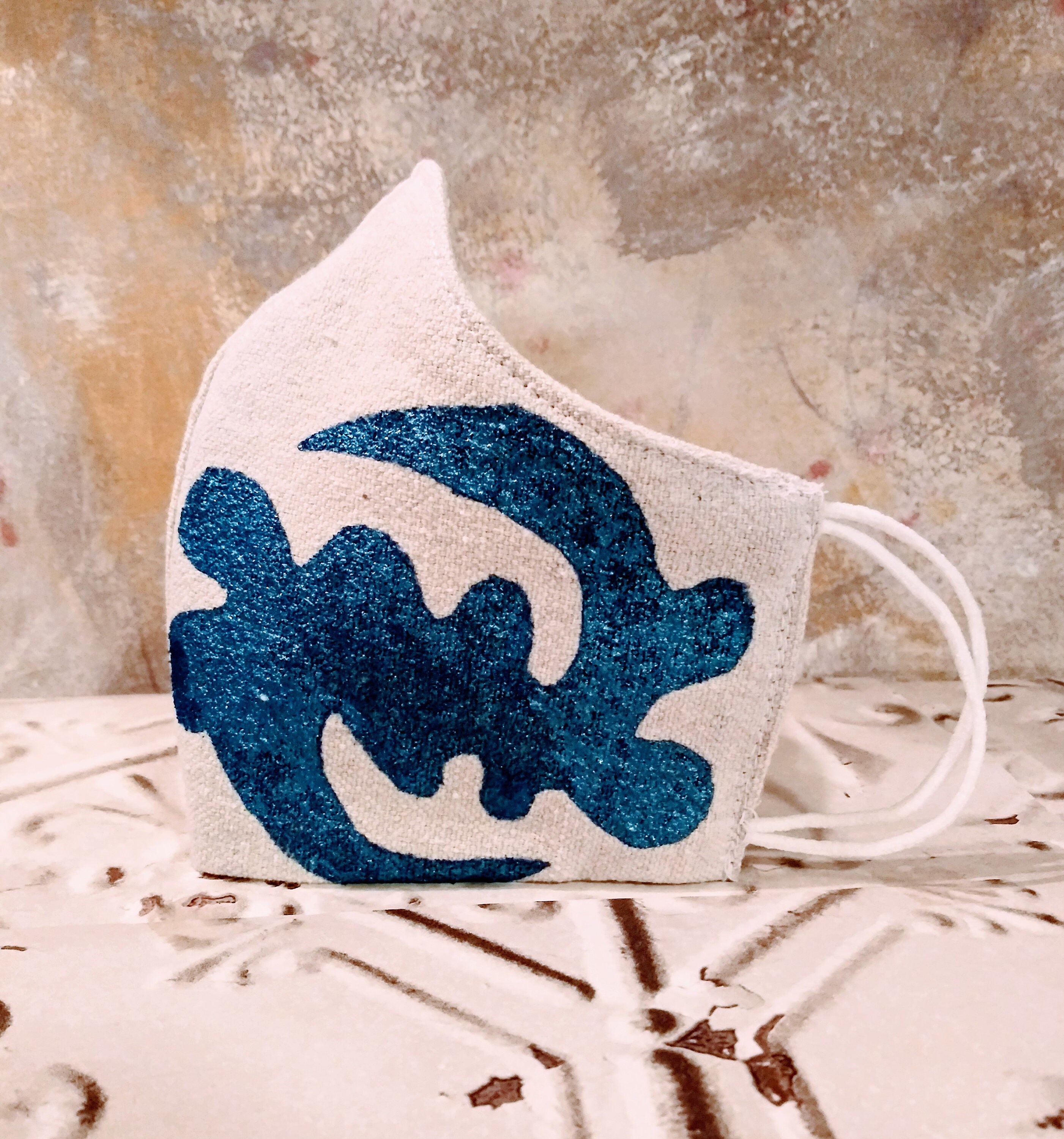 African Adinkra Symbol Face Mask, Hand Paint Washable Canvas Mask - Etsy