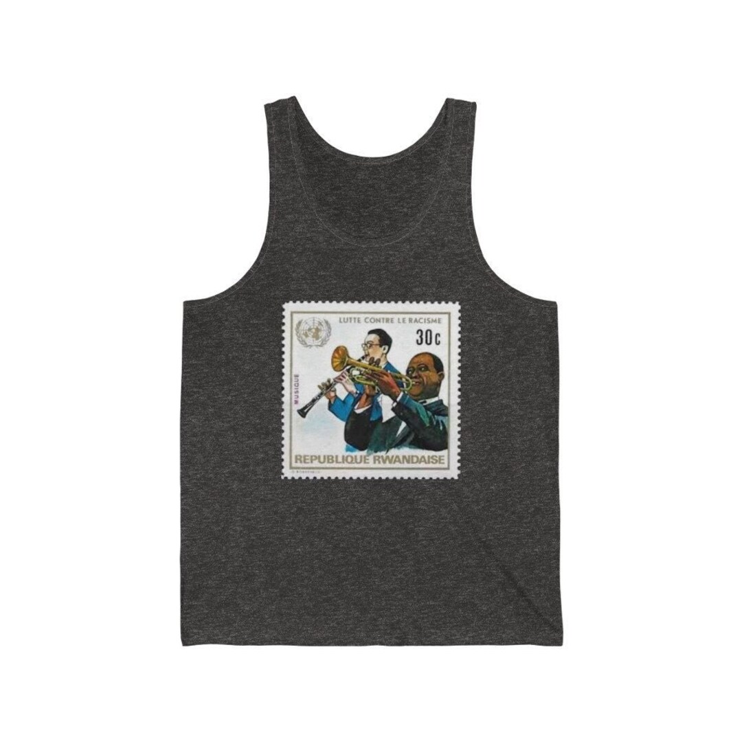 Louis Armstrong Iconic Postage Stamp Tank Top, Republique Rwandaise Art ...