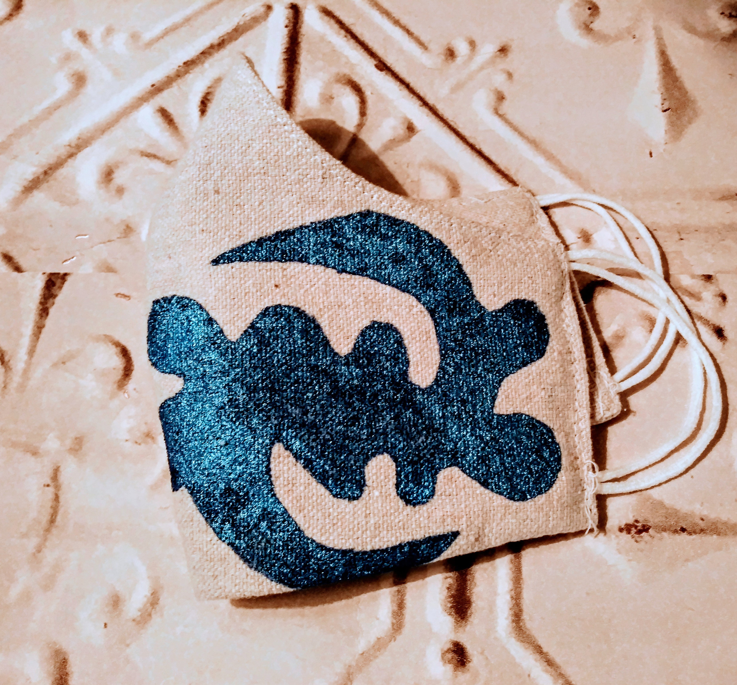 African Adinkra Symbol Face Mask, Hand Paint Washable Canvas Mask - Etsy