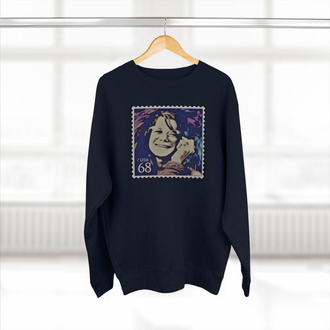 Janis Joplin Postage Stamp Sweatshirt: Vintage Inspired Faded Pop Art ...