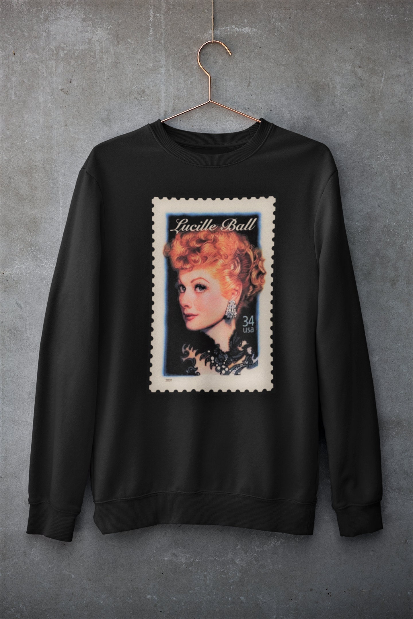 Lucille Ball Shirt, Postage Stamp Art, Designer Sweatshirt, Pop Culture ...