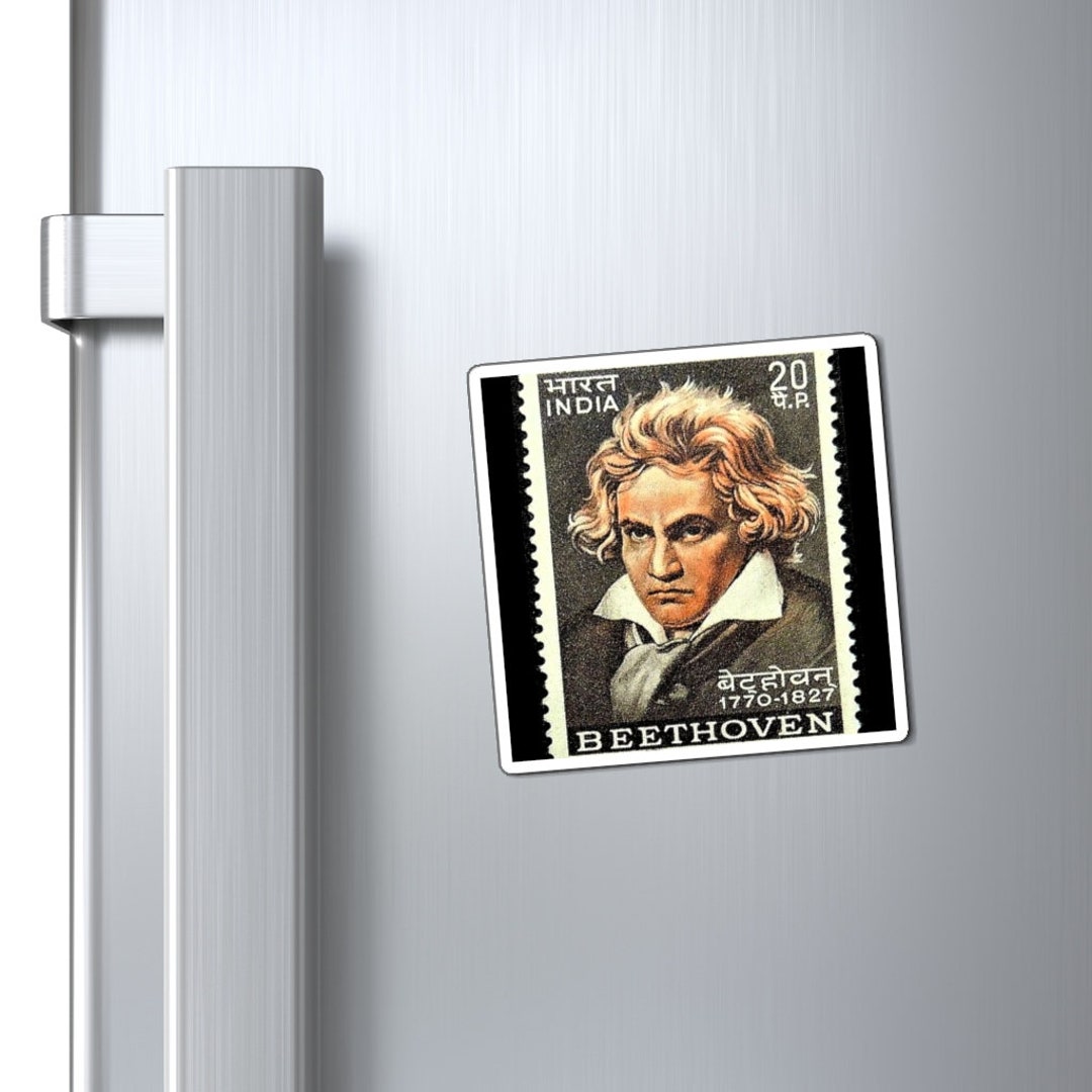 Beethoven Stamp Art Magnet: Retro Inspired Design Decor, Iconic ...