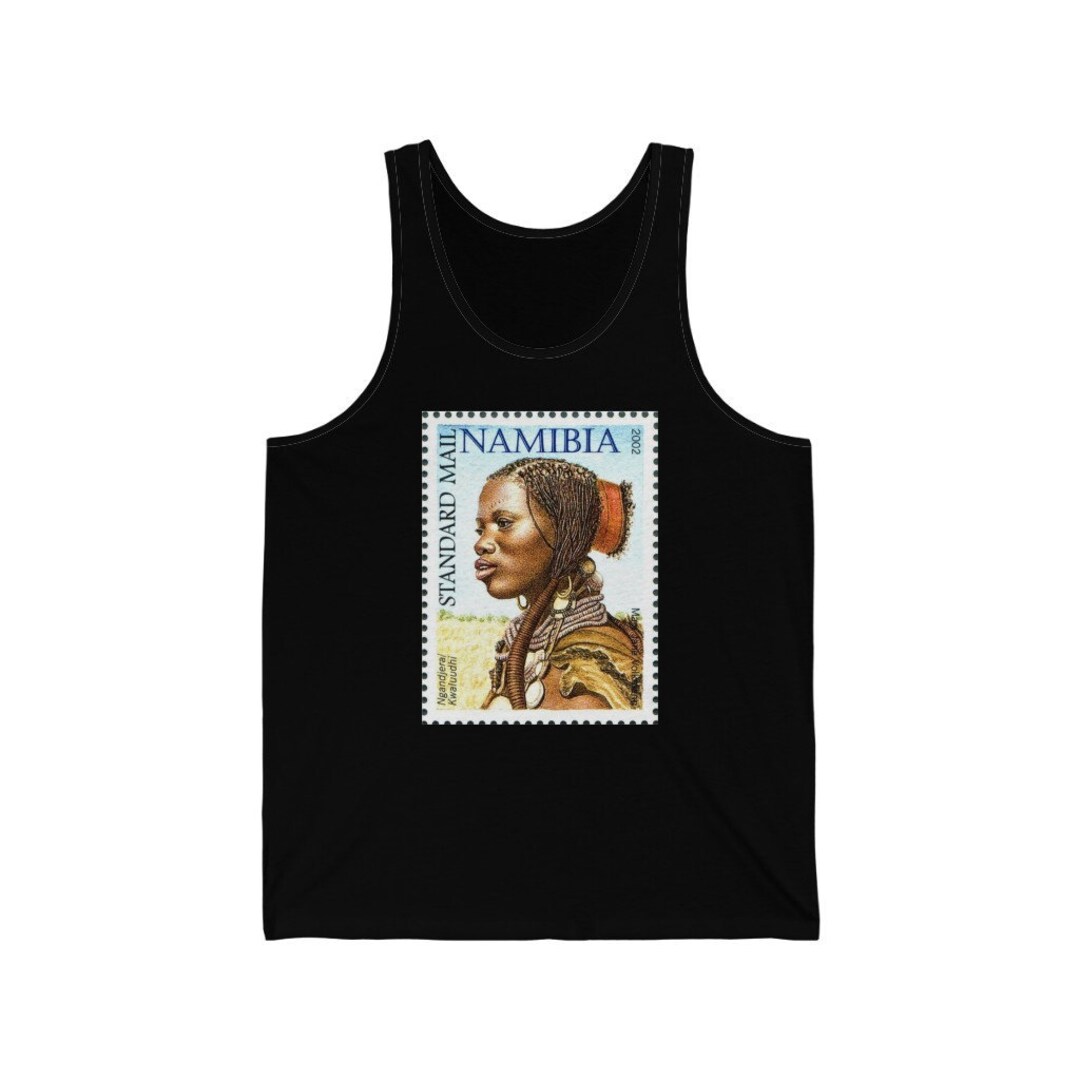 African Sweatshirt, Namibia Postage Stamp Unisex Jersey Tank, Black ...