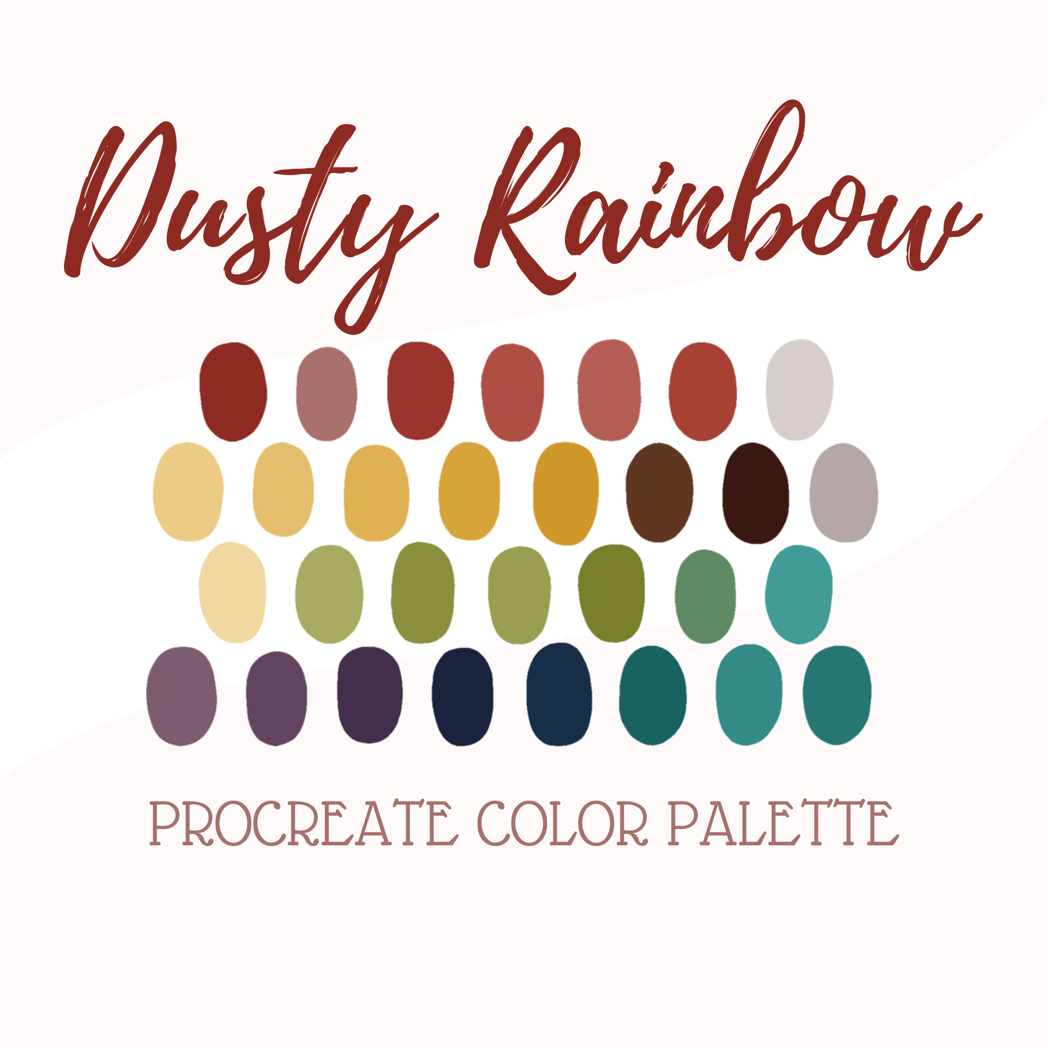 Procreate Color Palette - Dusty Rainbow - Etsy