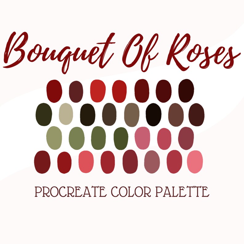 Procreate Color Palette - Bouquet of Roses - Etsy