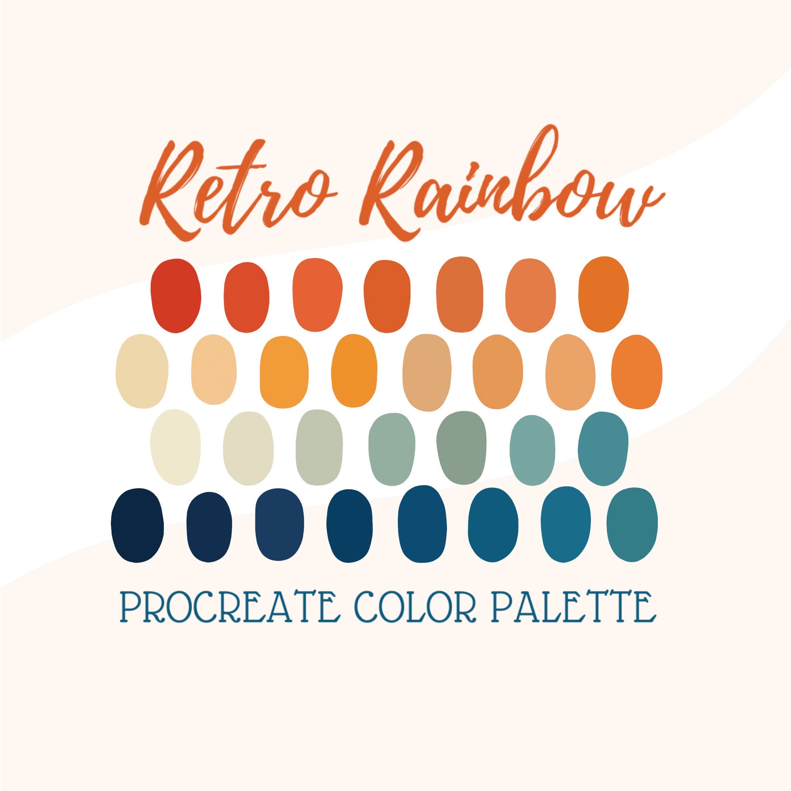 Procreate Color Palette - Retro Rainbow - Etsy