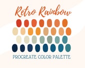 Procreate Color Palette Retro Rainbow - Etsy