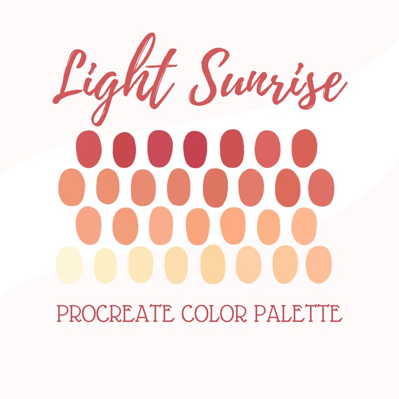 Procreate Color Palette - Light Sunrise - Etsy