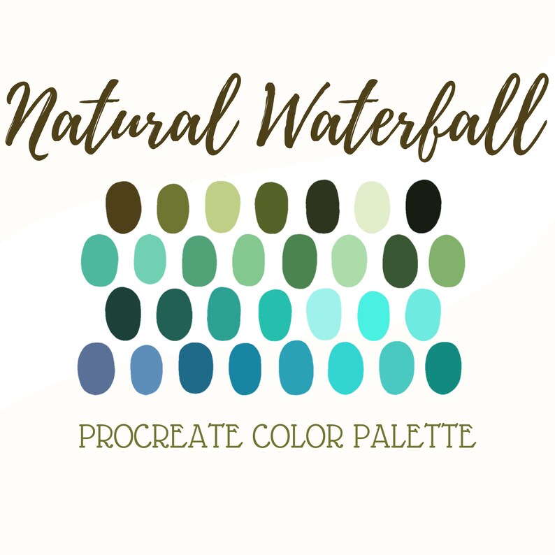 Procreate Color Palette Natural Waterfall - Etsy