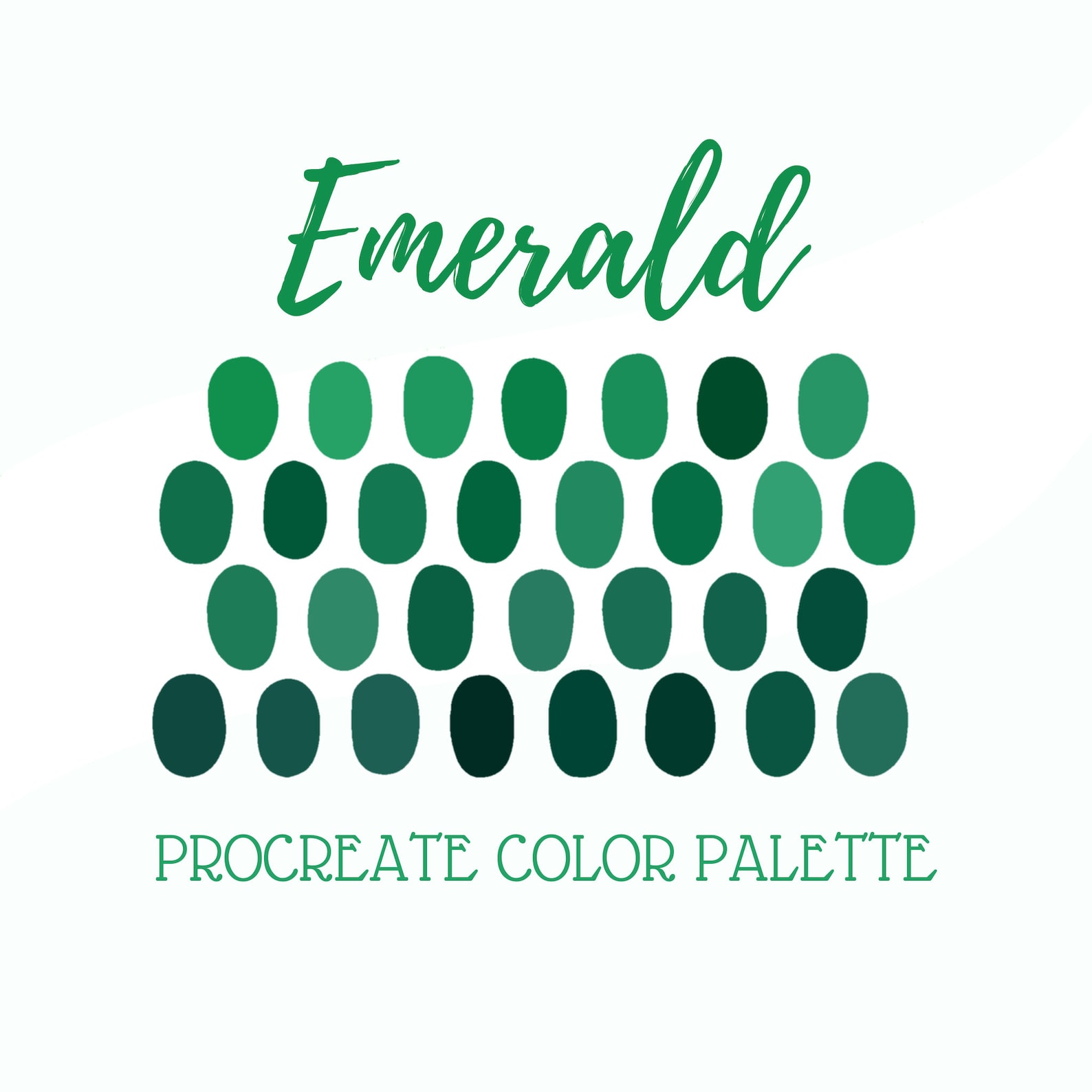 Procreate Color Palette - Emerald - Etsy