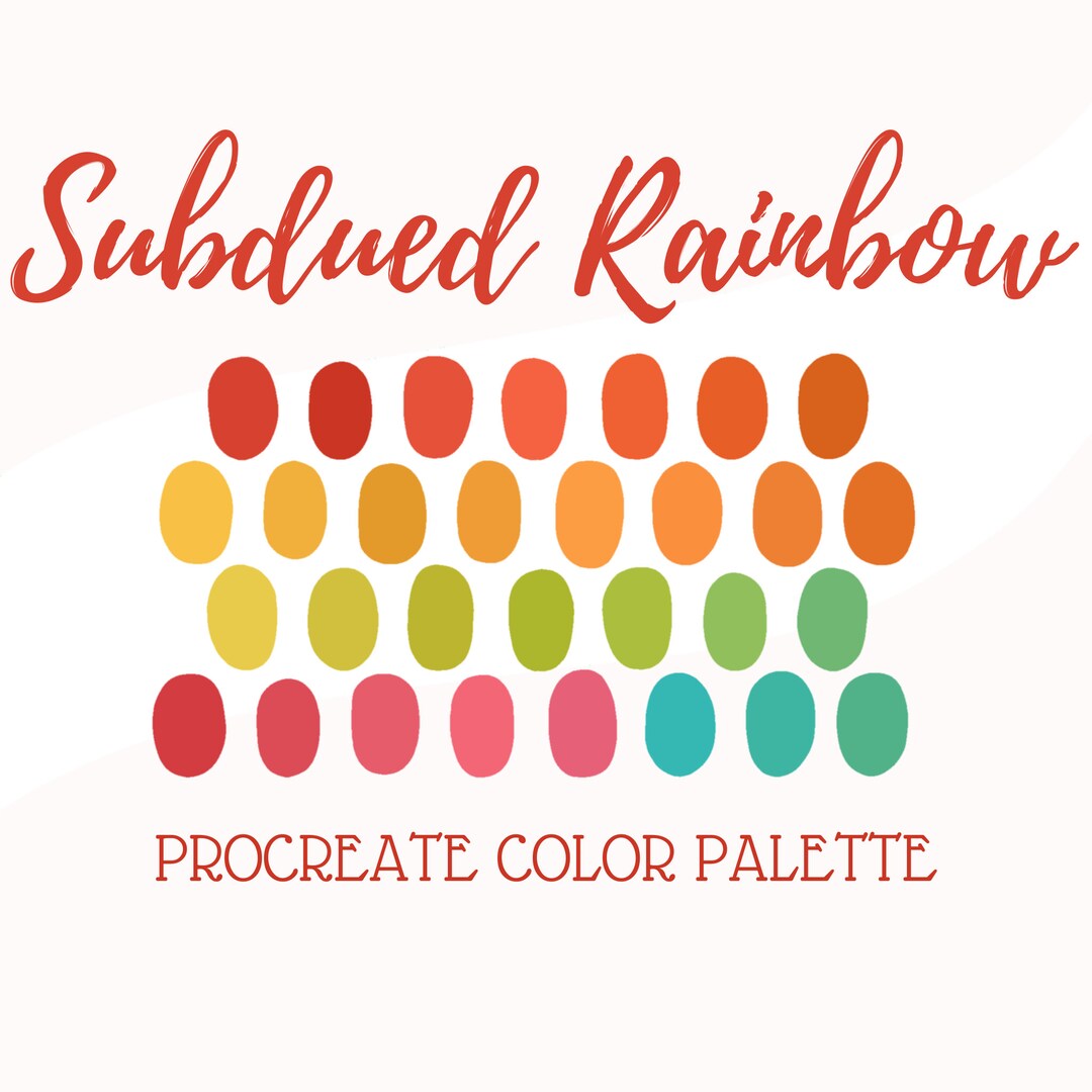 Procreate Color Palette - Subdued Rainbow - Etsy