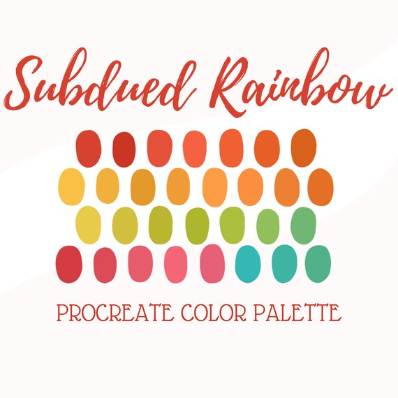 Procreate Color Palette Subdued Rainbow - Etsy