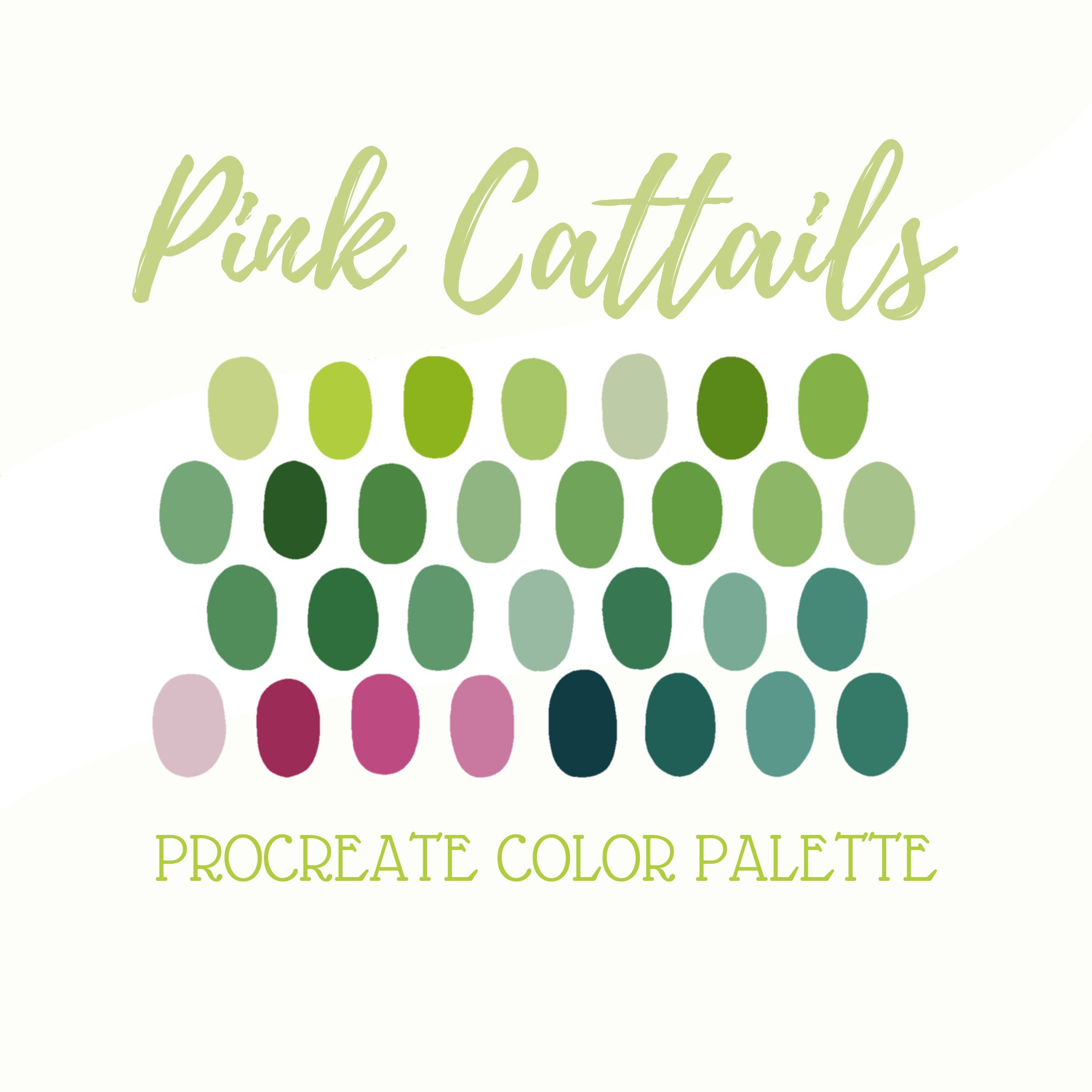 Procreate Color Palette - Pink Cattails - Etsy