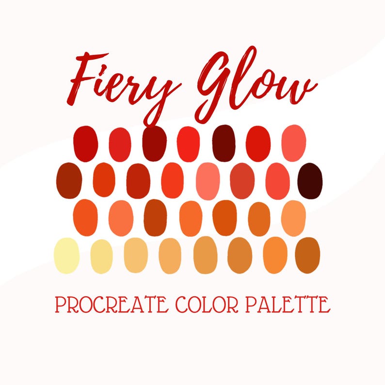 Procreate Color Palette - Fiery Glow - Etsy