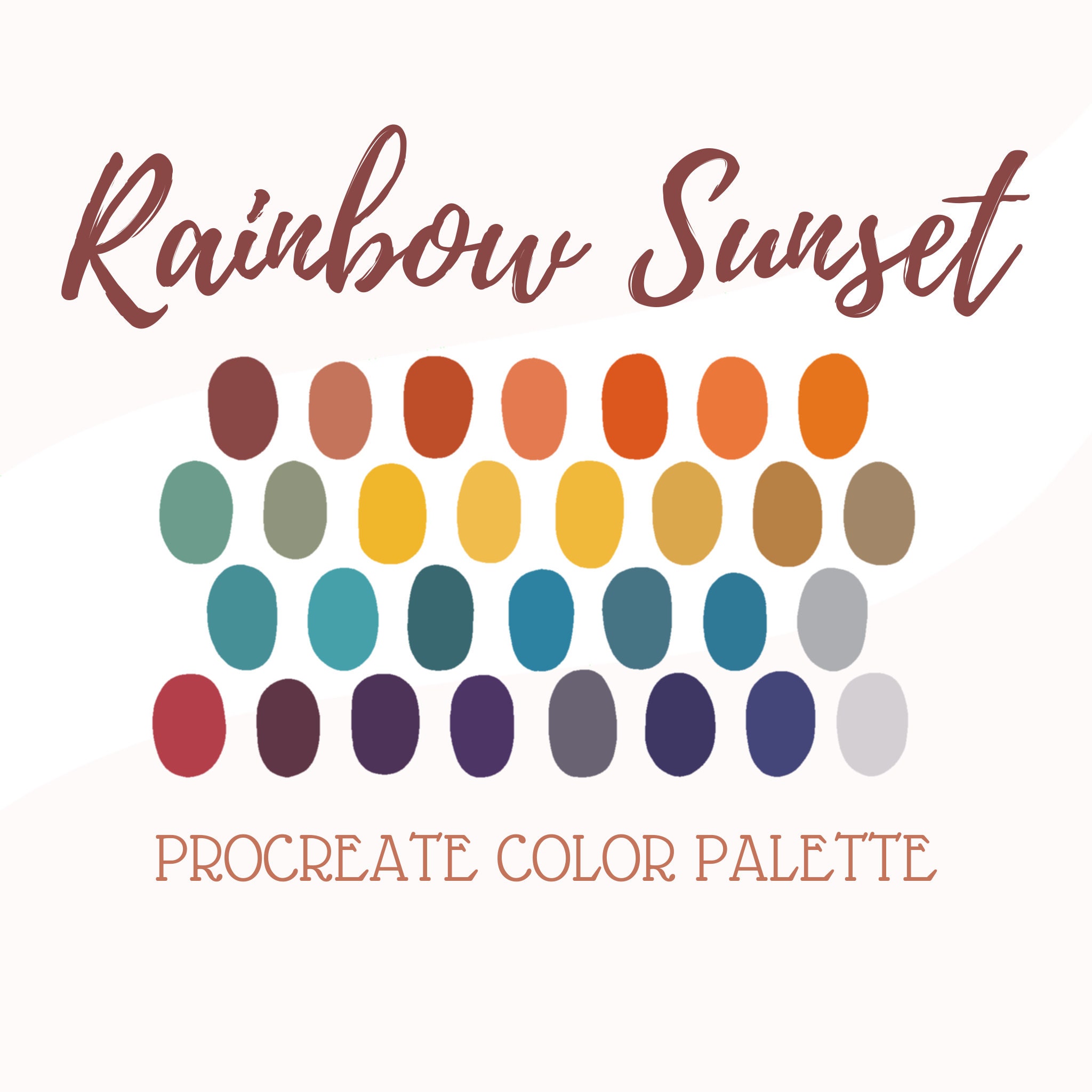 Procreate Color Palette - Rainbow Sunset - Etsy