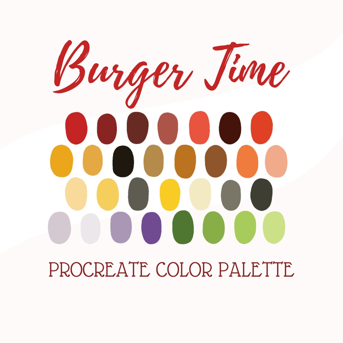 Procreate Color Palette - Burger Time - Etsy