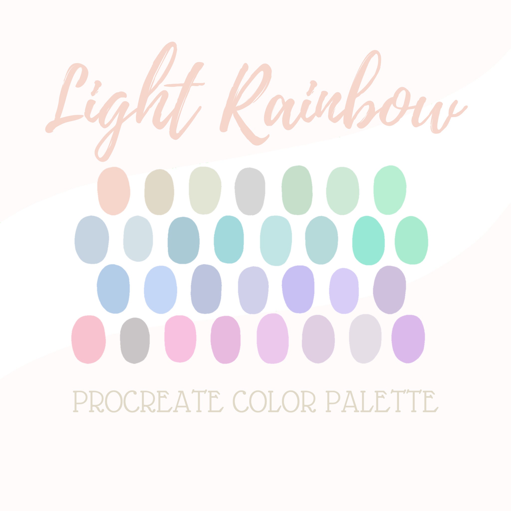 Procreate Color Palette - Light Rainbow - Etsy