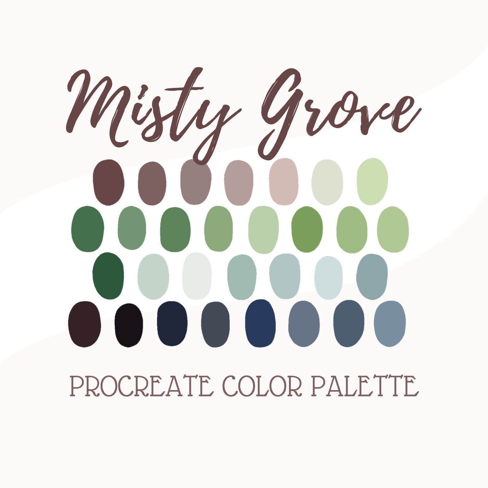 Procreate Color Palette - Misty Grove - Etsy