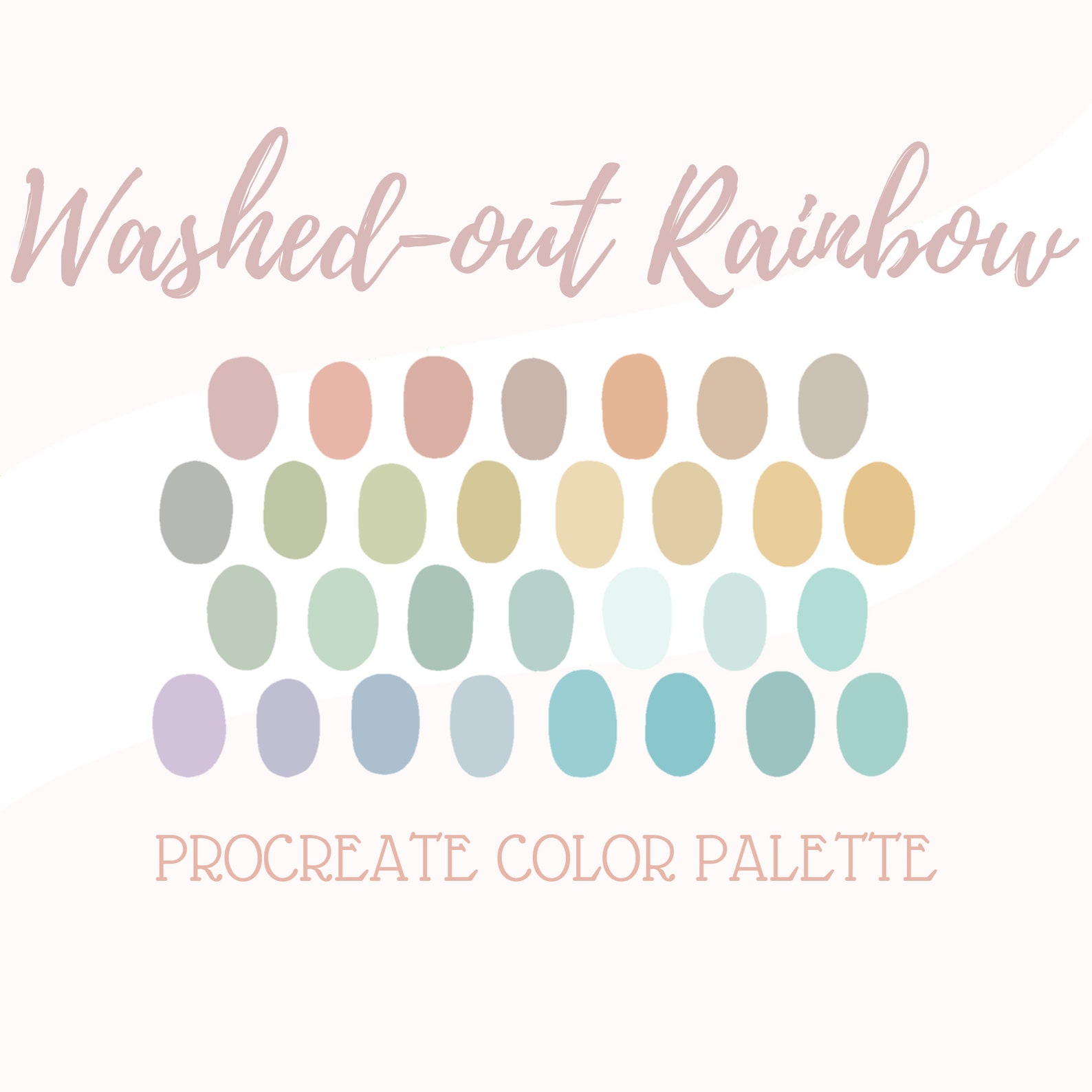 Procreate Color Palette - Washed-out Rainbow - Etsy