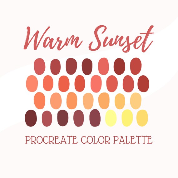 Procreate Color Palette Warm Sunset Digital Color Palette | Etsy